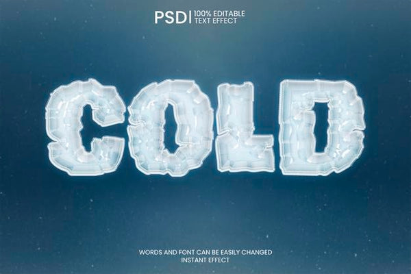 Ice Text Effect Psd - Mockup Hunt