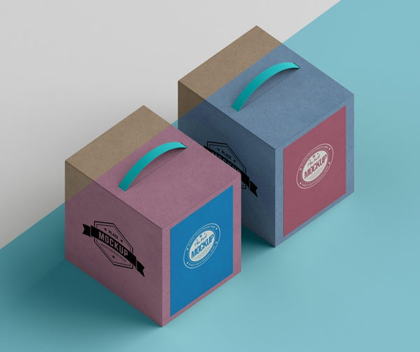 Isometric Design Cardboard Boxes Psd - Mockup Hunt