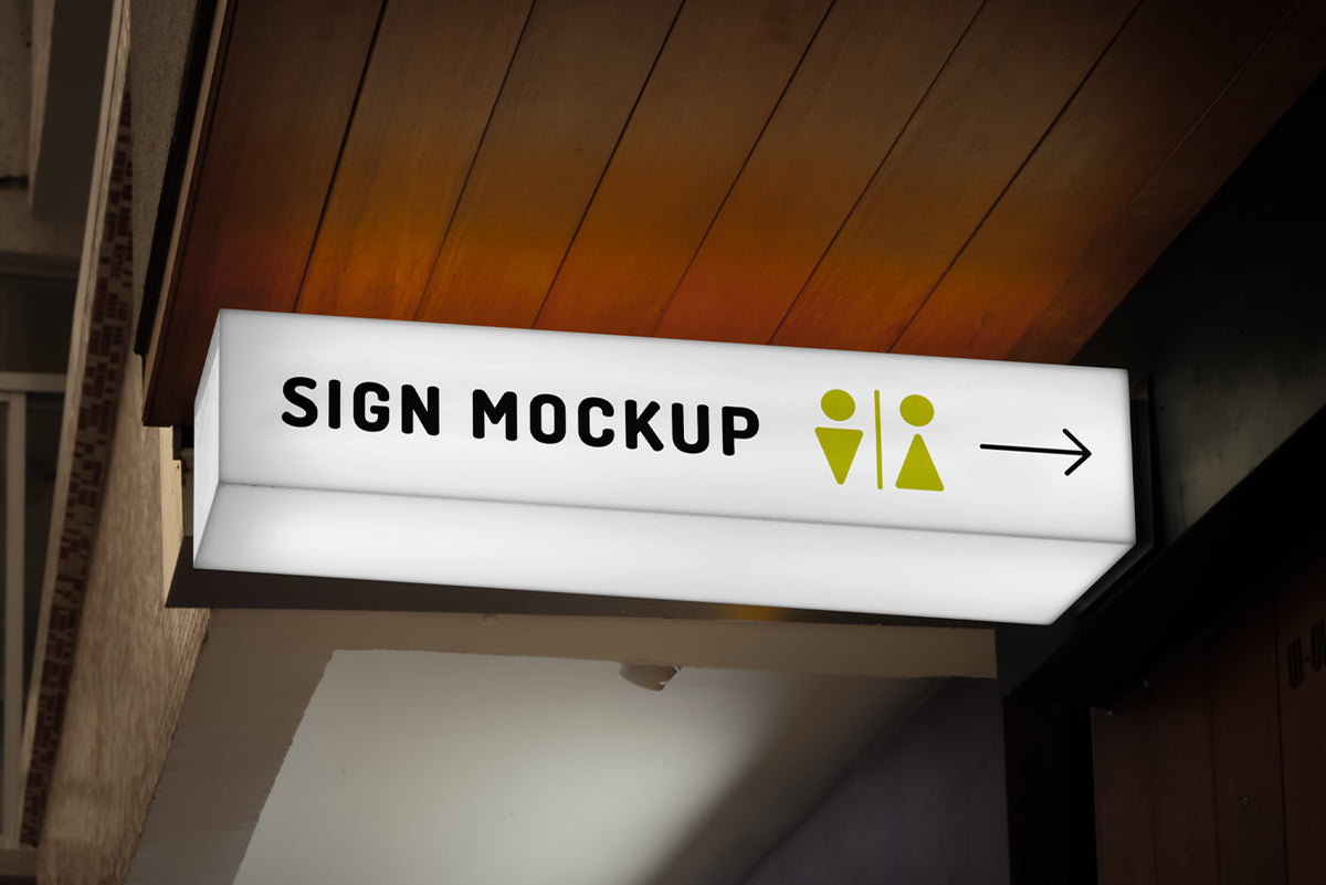 Light Sign Mockup - Mockup Hunt