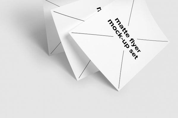 Matte Flyer Mock Up Set Falling Down Psd - Mockup Hunt