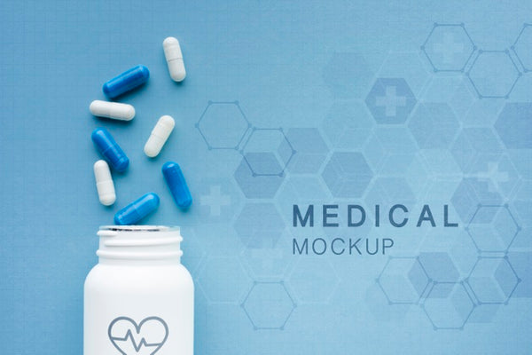 Medical Mock-Up With Capsules Psd - Mockup Hunt