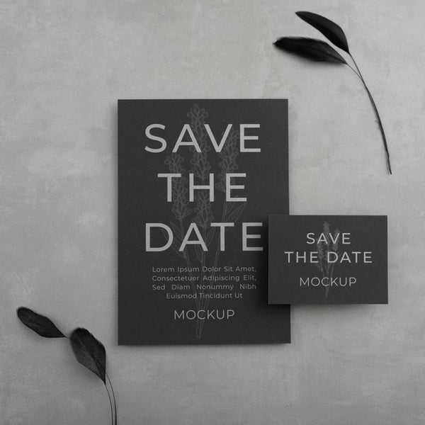 Minimalist Save The Date Stationary Mockup Psd - Mockup Hunt