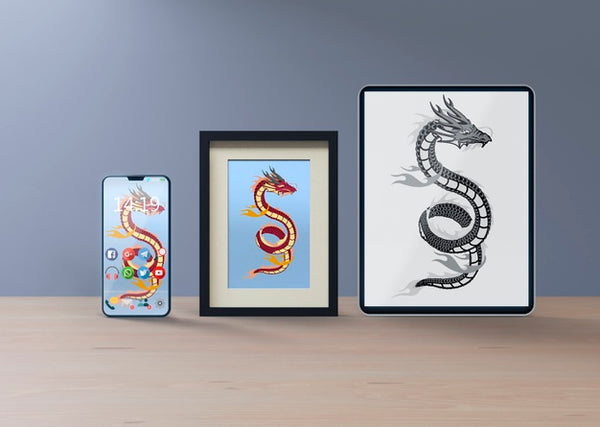 Mock-Up And Frame With Snake Sketch Psd - Mockup Hunt