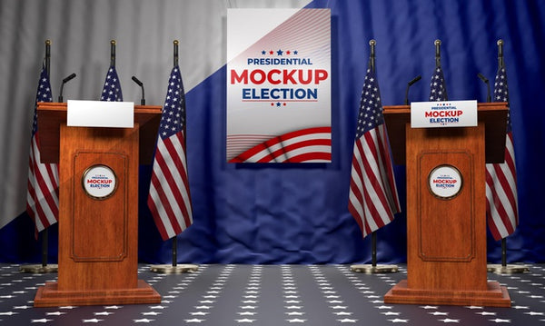 Mock-Up Presidential Election Podiums For United States Psd - Mockup Hunt