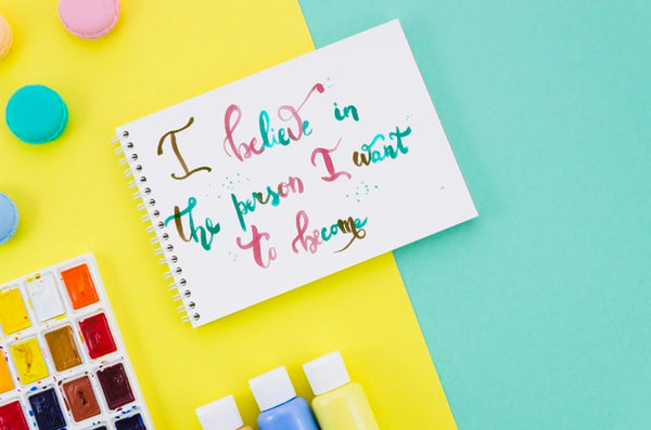 Notebook With Positive Draw Message Psd - Mockup Hunt