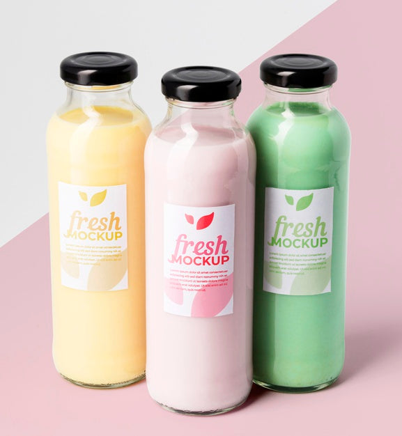Organic Fruit Smoothie Drink Mock-Up Front View Psd - Mockup Hunt