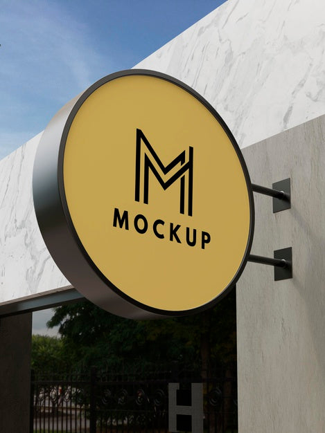 Outdoor Business Sign Mock-Up Psd - Mockup Hunt