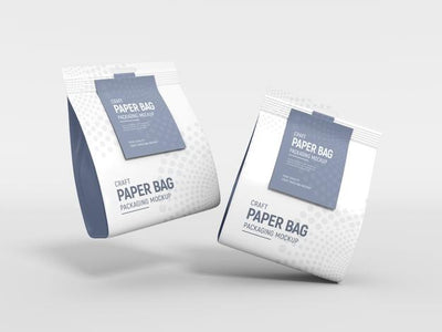 Paper Bag With Tag Label Packaging Mockup Psd - Mockup Hunt