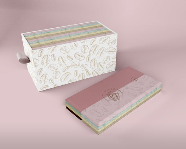 Paper Chocolate Tablet Wrapping And Box Mock-Up Psd - Mockup Hunt