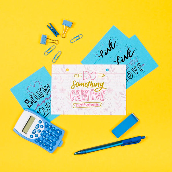 Paper Sheet On Desk With Positive Message Psd - Mockup Hunt