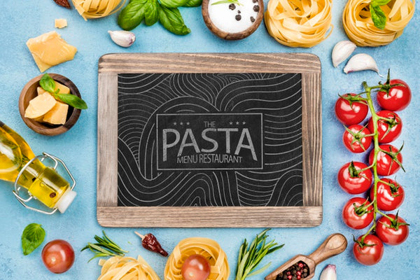Pasta Menu Restaurant With Ingredients Psd - Mockup Hunt