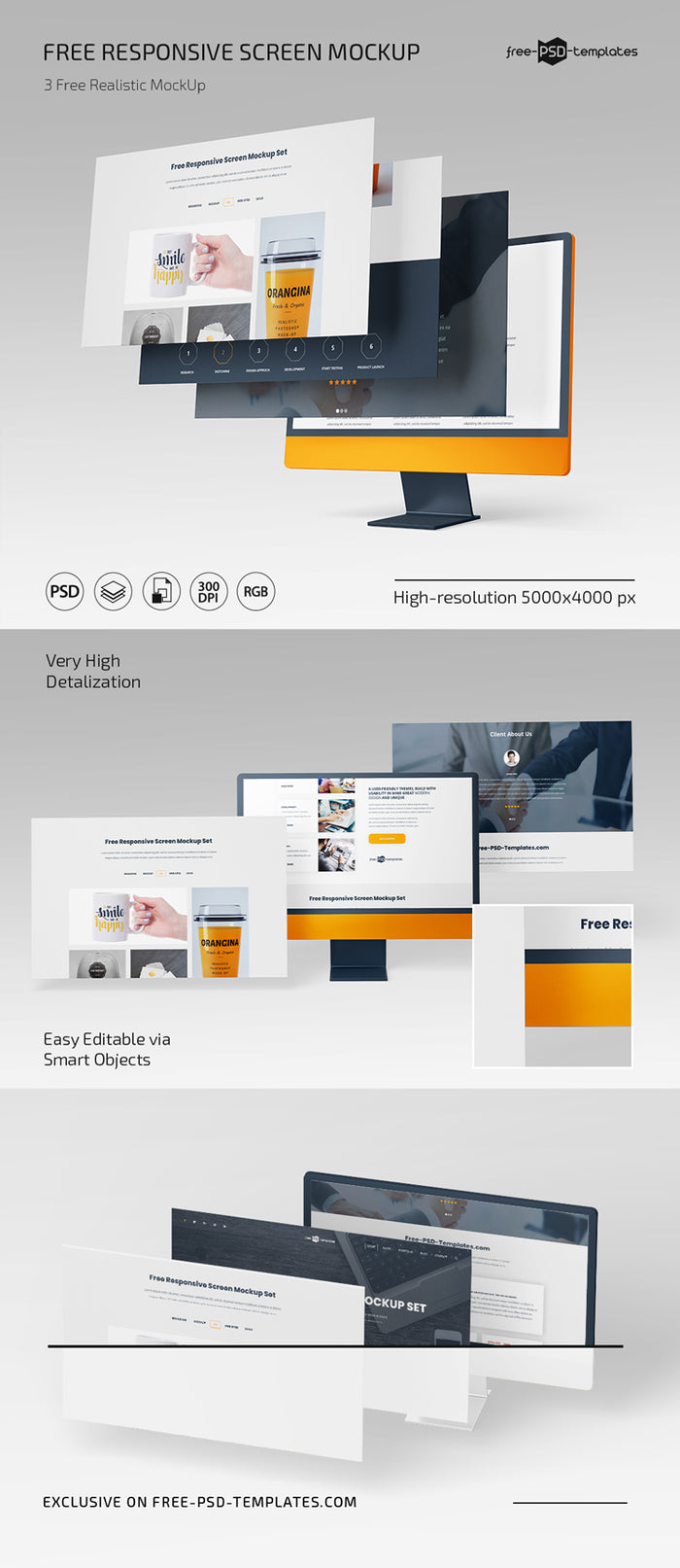 Free Screen Mockups | Free Psd Mockup Templates - Mockup Hunt