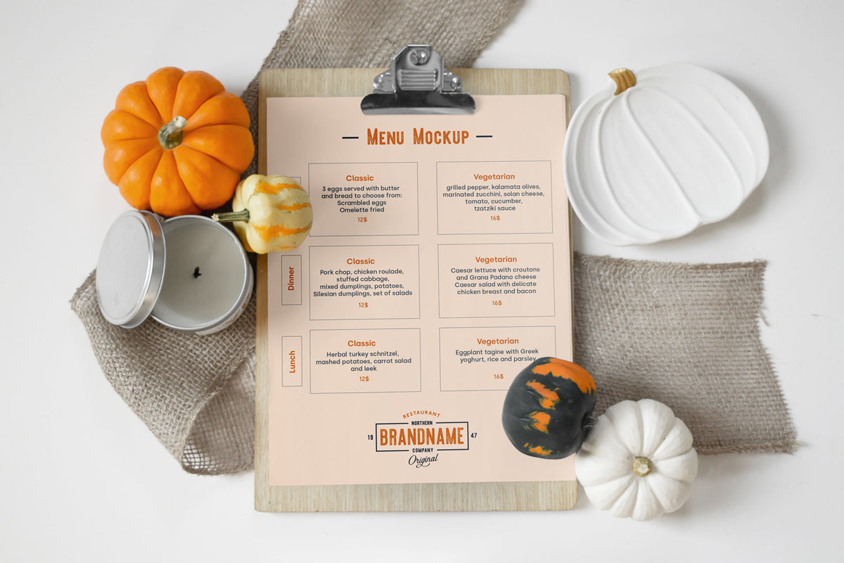 Restaurant A4 Menu Mockup - Mockup Hunt