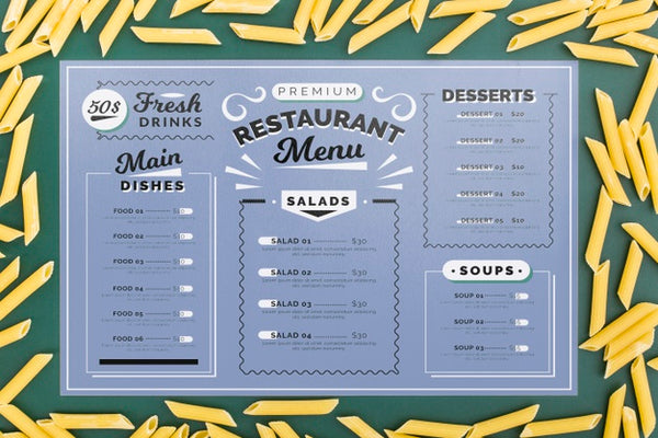 Restaurant Menu Concept Mock-Up Psd - Mockup Hunt