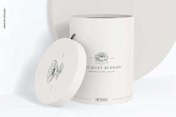 Round Flower Box Mockup, Opened Psd - Mockup Hunt