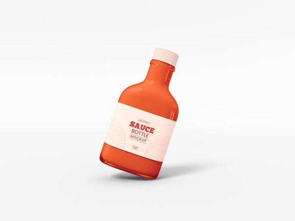 Sauce Bottle With Box Packaging Mockup Psd - Mockup Hunt