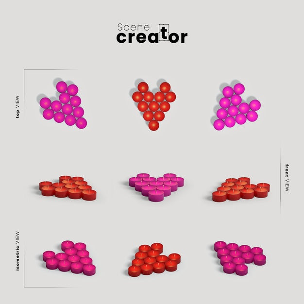 Scene Creator With Heart Shapes Psd - Mockup Hunt