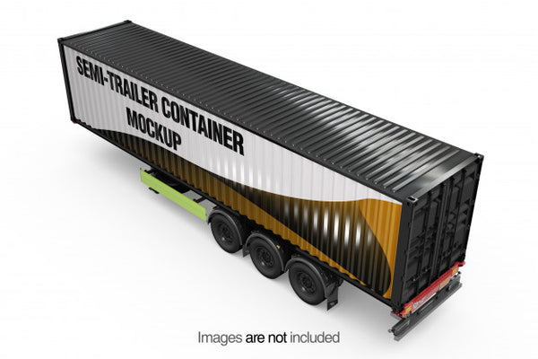 Semi-Trailer Container Mockup Psd - Mockup Hunt