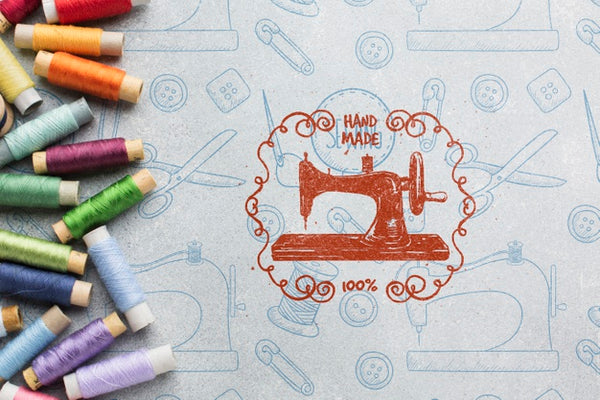 Sewing Machine And Thread Mock-Up Psd - Mockup Hunt