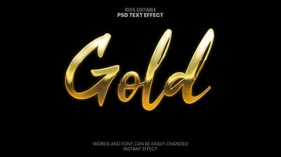 Shining Gold Text Effect Psd - Mockup Hunt