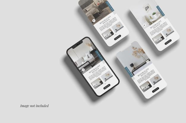 Smartphone 12 Max Pro And Three Ui Screen Mockups Psd - Mockup Hunt