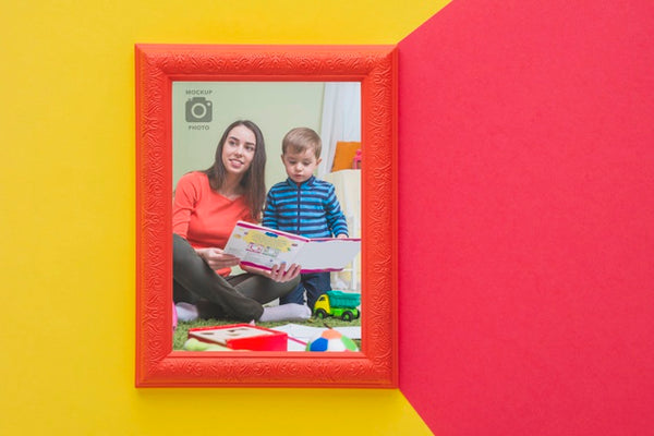 Top View Of Plain Picture Frame Psd - Mockup Hunt