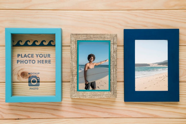 Top View Of Variety Of Frames Psd - Mockup Hunt