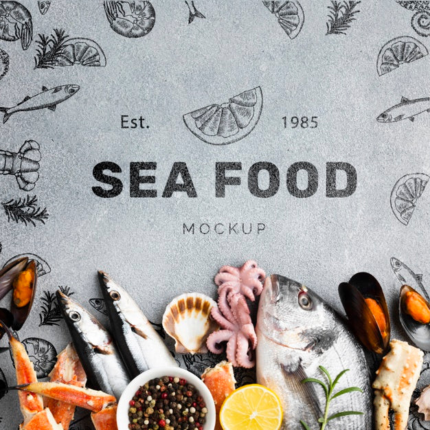 Free Food Mockups | Free Psd Mockup Templates Tagged "sea" - Mockup Hunt