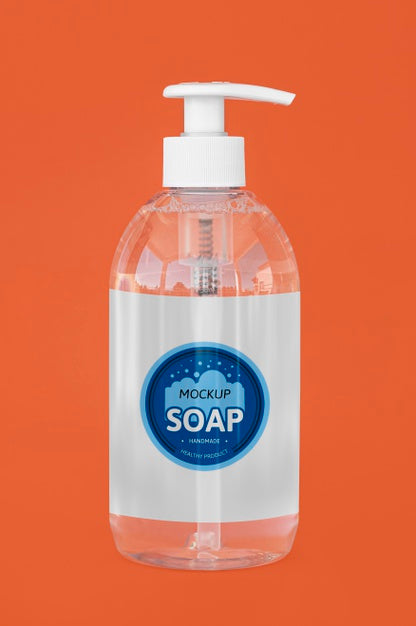 Transparent Bottle Of Liquid Soap Psd - Mockup Hunt