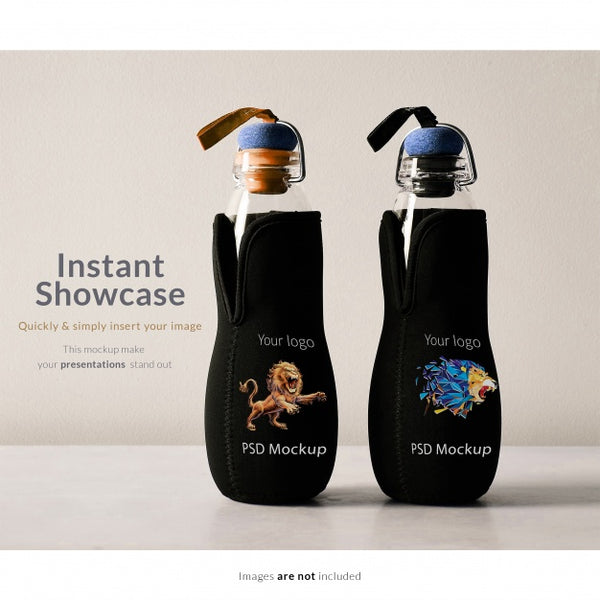 Two Bottles Mock Up Psd - Mockup Hunt