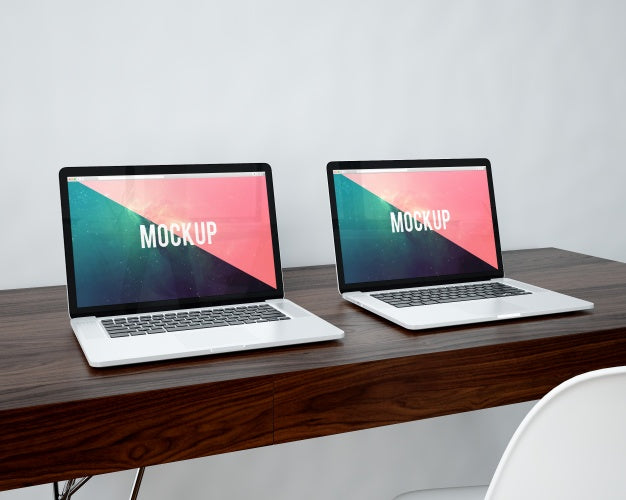 Two Laptops Mock Up Psd - Mockup Hunt