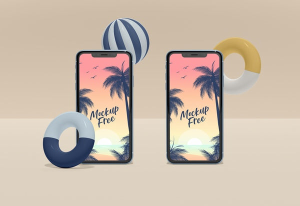 Two Smartphones Mock-Up Psd - Mockup Hunt