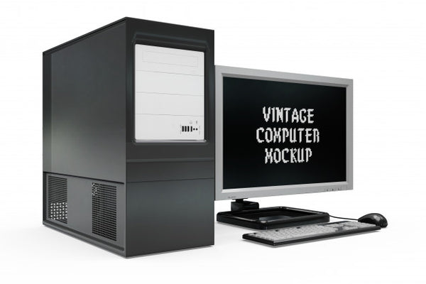 Vintage Computer Mock-Up Isolated Psd - Mockup Hunt
